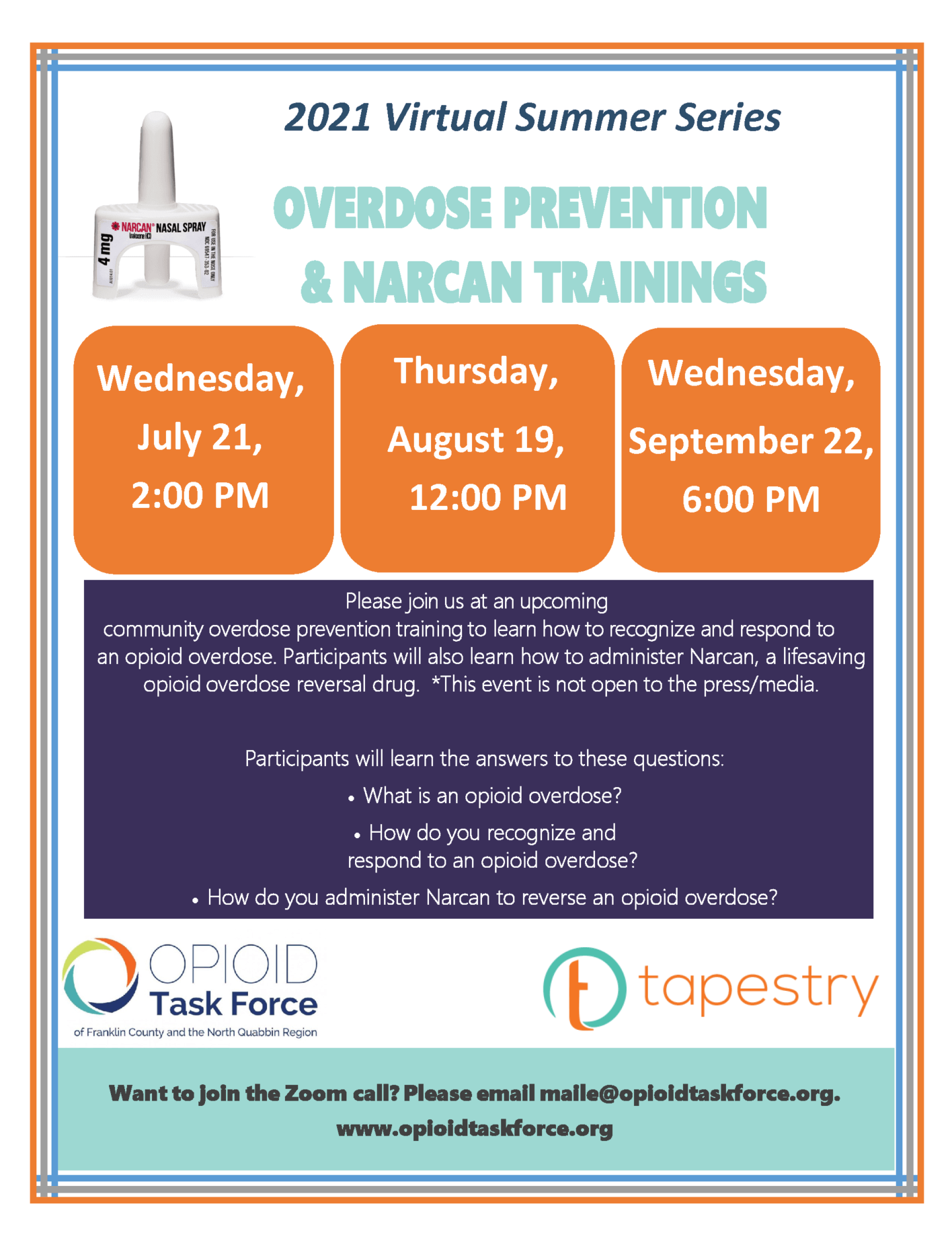 Virtual: Narcan Training - Opioid Task Force